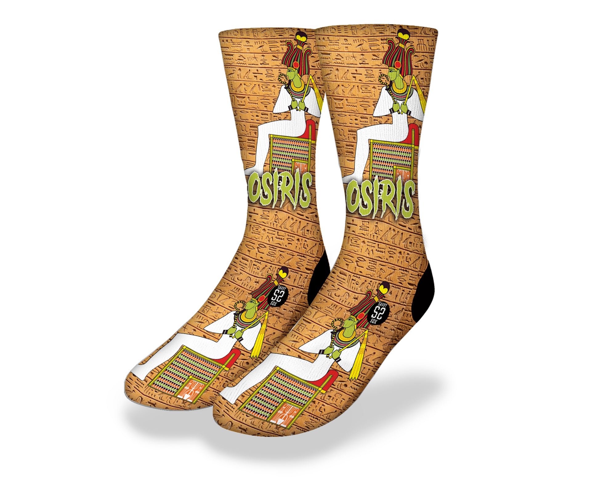 GOLDEN OSIRIS EGYPTIAN GOD Fun World Socks – Savvy Sox