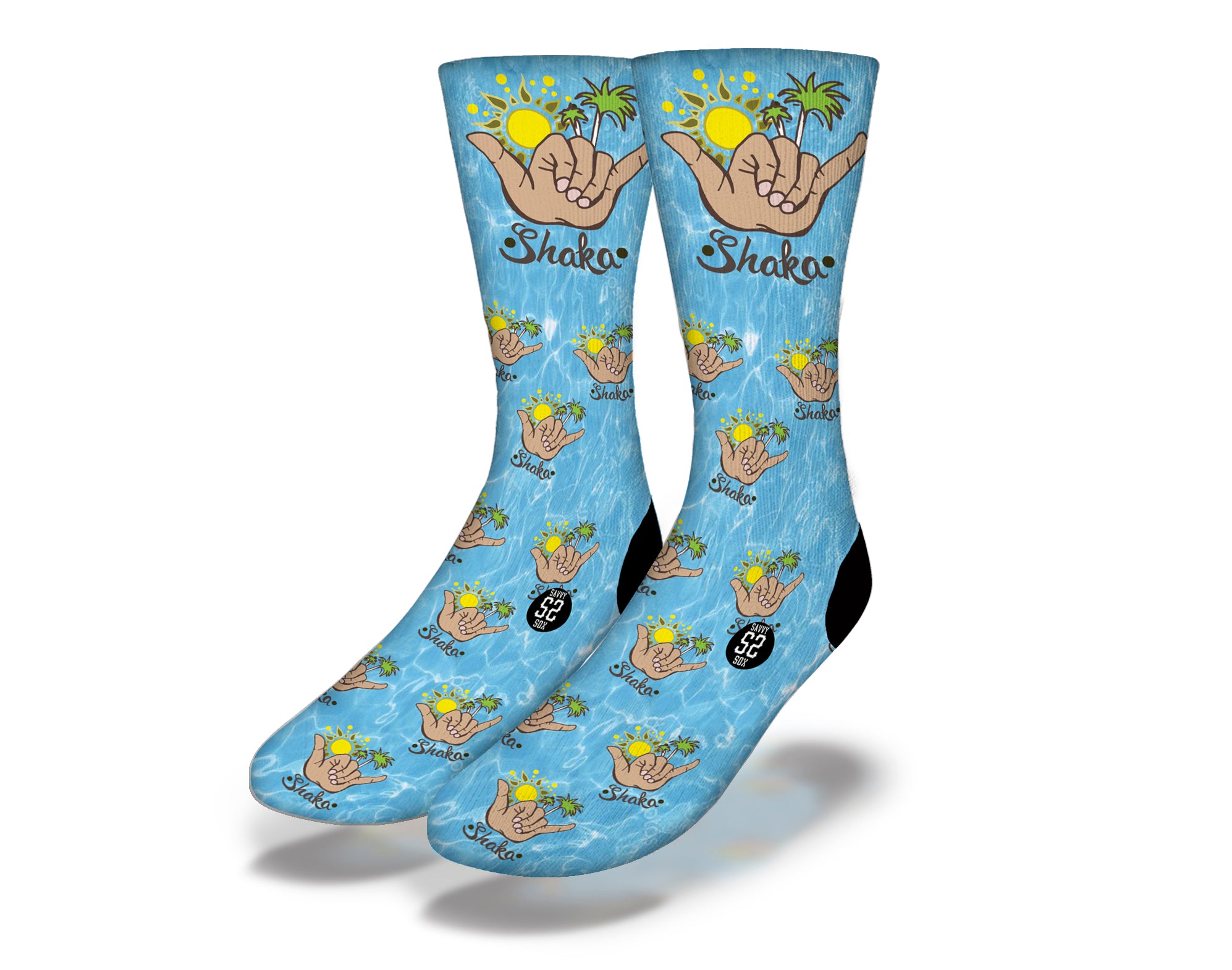 TROPI SHAKA POOL REFLECTIONS Fun Surfing Socks – Savvy Sox