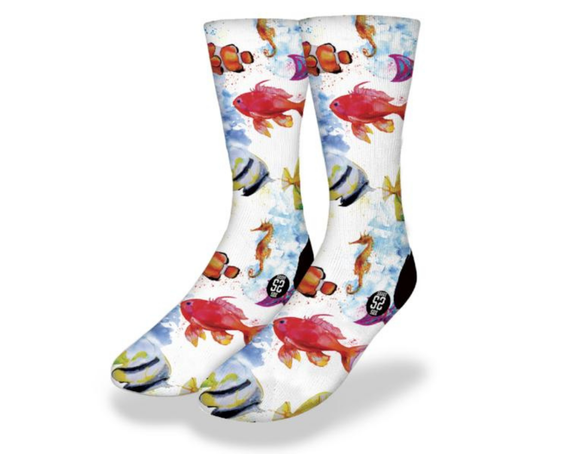 WATERCOLOR REEF LIFE Fun Fish Socks – Savvy Sox